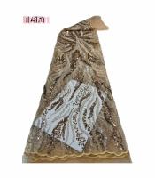 China luxury Europe Wedding Party Dress Bridal Dress Fabric High Quality Beaded Austria Embroidery  French Tulle Lace with Sequins for sale