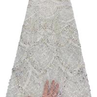 China 2023 new and high quality  Australian beaded lace wedding dress with shiny beaded Europe and America lace for wedding for party for sale