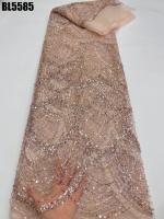 China 2023 new and high quality  Australian beaded lace wedding dress with shiny beaded Europe and America lace for wedding for party for sale