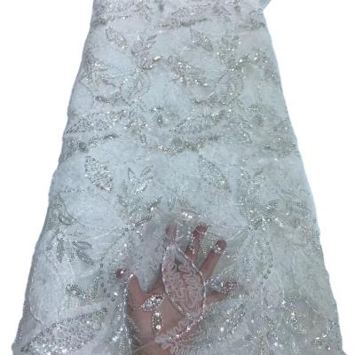 China 2023 new and high quality  Australian beaded lace wedding dress with shiny beaded Europe and America lace for wedding for party for sale