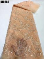 China 2023 new and high quality  Australian beaded lace wedding dress with shiny beaded Europe and America lace for wedding for party for sale