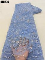 China New good quality wedding bridal dress pink beaded lace with sequins Austria Embroidery French lace women dress Ghana fabric for sale