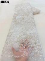 China New good quality wedding bridal dress pink beaded lace with sequins Austria Embroidery French lace women dress Ghana fabric for sale