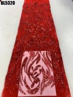 China top-end Handmade embroidery beaded bridal lace Guatemala evening dress heavy Handmade embroidery beaded bridal lace fabric for sale