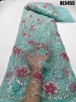 China Australian Fashion Wedding Party Dress Bridal Dress Fabric High Quality Beaded 3D Candy Color French Embroidery For Party Dress for sale