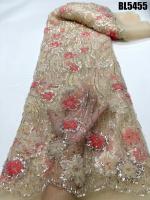 China Australian Fashion Wedding Party Dress Bridal Dress Fabric High Quality Beaded 3D Candy Color French Embroidery For Party Dress for sale