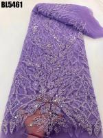 China European Fashion Milan Wedding Dress Lace Fabric Bridal Pearl Sequins Mesh Lace Gold Fashion Lace Beads Dress Fabric Wedding for sale