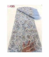 China 2023  Wedding Party Dress Bridal Dress Fabric High Quality Beaded Austria Embroidery African French Tulle Lace with Sequins for sale