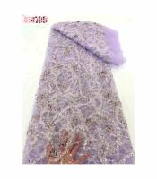 China 2023  Wedding Party Dress Bridal Dress Fabric High Quality Beaded Austria Embroidery African French Tulle Lace with Sequins for sale