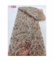 China 2023  Wedding Party Dress Bridal Dress Fabric High Quality Beaded Austria Embroidery African French Tulle Lace with Sequins for sale