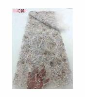 China 2023  Wedding Party Dress Bridal Dress Fabric High Quality Beaded Austria Embroidery African French Tulle Lace with Sequins for sale