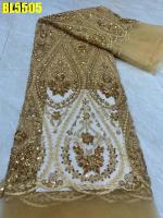 China women wedding dresses  flowers beaded lace african french fabric tulle embroidery lace fabric for women wedding dress for party for sale