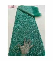 China Bridal Dress Fabric High Quality Beaded Austria Embroidery African French Tulle Lace with Sequins for   Wedding Party Dress for sale
