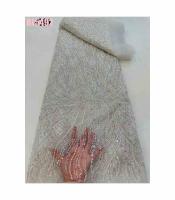 China Bridal Dress Fabric High Quality Beaded Austria Embroidery African French Tulle Lace with Sequins for   Wedding Party Dress for sale
