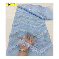 China 2023 Hot Sale Good Price handmade beaded lace embroidery african lace fabric Ghana dress wedding bridal dress Ghana lace for sale