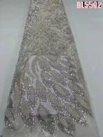 China Dubai top quality heavy Handmade embroidery beaded lace French bridal lace fabric bridal wedding dress french net lace Senegal for sale