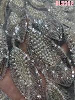 China Dubai top quality heavy Handmade embroidery beaded lace French bridal lace fabric bridal wedding dress french net lace Senegal for sale