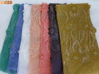 China Wholesale Price French Lace Fabrics with Sequins for Wedding  Dress Sequins Lace Fabrics austria embroidery y african french for sale