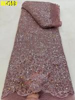 China Luxury bridal wedding dress handmade beaded lace embroidery african lace Ghana dress women clothingf french lace for party for sale