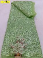 China Luxury bridal wedding dress handmade beaded lace embroidery african lace Ghana dress women clothingf french lace for party for sale