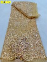 China Luxury bridal wedding dress handmade beaded lace embroidery african lace Ghana dress women clothingf french lace for party for sale