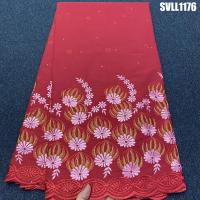 China Newest soft high quality 100% cotton fabric embroidered handmade swiss voile lace Nigerian style for women dressing for sale