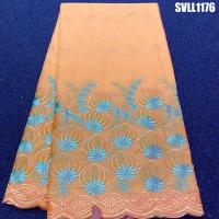 China Newest soft high quality 100% cotton fabric embroidered handmade swiss voile lace Nigerian style for women dressing for sale