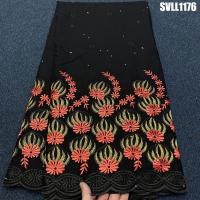 China Newest soft high quality 100% cotton fabric embroidered handmade swiss voile lace Nigerian style for women dressing for sale