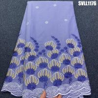China Newest soft high quality 100% cotton fabric embroidered handmade swiss voile lace Nigerian style for women dressing for sale