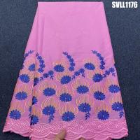 China Newest soft high quality 100% cotton fabric embroidered handmade swiss voile lace Nigerian style for women dressing for sale