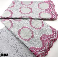 China women clothings fashion fabric 100% cotton fabric embroidery cotton fabric Allover Czech Stones  voile lace senegal cotton lace for sale