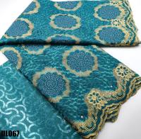 China women clothings fashion fabric 100% cotton fabric embroidery cotton fabric Allover Czech Stones  voile lace senegal cotton lace for sale