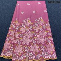 China Newest 100% cotton fabric with stones embroidered handmade swiss voile lace soft fabric for women daily dress for sale