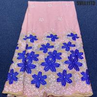 China Newest 100% cotton fabric with stones embroidered handmade swiss voile lace soft fabric for women daily dress for sale