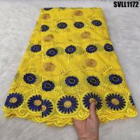 China 100% thick cotton lace fabric high quality latest embroidered swiss voile lace women fabric with reasonable price for sale