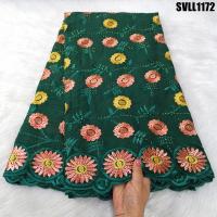China 100% thick cotton lace fabric high quality latest embroidered swiss voile lace women fabric with reasonable price for sale