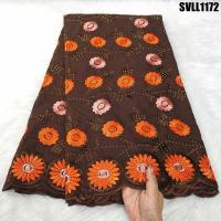 China 100% thick cotton lace fabric high quality latest embroidered swiss voile lace women fabric with reasonable price for sale