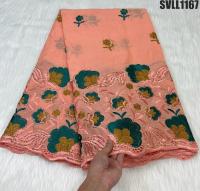 China wholesale 100% cotton fabric embroidery cotton fabric  voile lace senegal cotton lace for wedding dress for sale