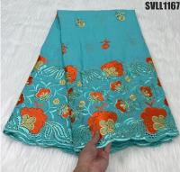 China wholesale 100% cotton fabric embroidery cotton fabric  voile lace senegal cotton lace for wedding dress for sale
