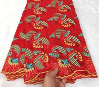 China 100% cotton embroidered lace fabric women cheap fabric very comfortable and soft cotton fabric for women cloth for sale