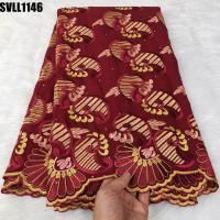 China 100% cotton embroidered lace fabric women cheap fabric very comfortable and soft cotton fabric for women cloth for sale