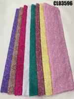 China Rose pink guipure lace water-soluble embroidery fabric with beads  wedding dress Nigerian women clothings Ghana fabric for sale