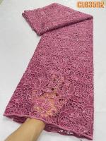 China Gold guipure lace water-soluble embroidery fabric with sequins wedding dress Nigerian women clothings Ghana fabric for sale