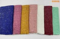 China Gold guipure lace water-soluble embroidery fabric with sequins wedding dress Nigerian women clothings Ghana fabric for sale