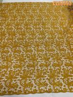 China Gold guipure lace water-soluble embroidery fabric with sequins wedding dress Nigerian women clothings Ghana fabric for sale