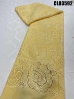 China Good quality  guipure lace water-soluble embroidery fabric with sequins wedding dress Nigerian women clothings Ghana fabric for sale