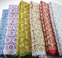 China 2023 New popular Cord Fabric water soluble lace Nigerian women embroidery fabric comfortable guipure lace Senegal dress for sale