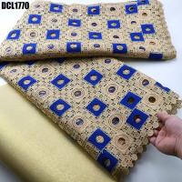 China Nigerian Guipure Lace Fabric Cord Lace with Stones Embroidery Fabric Aso Ebi Dress for Party 100% polyester fabric for sale