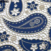 China Exquisite navy blue African Cord Lace Fabric Chiffon Embroidery Senegal Guipure Lace wedding bridal dress Dubai lace for sale