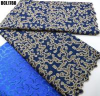 China Exquisite navy blue African Cord Lace Fabric Chiffon Embroidery Senegal Guipure Lace wedding bridal dress Dubai lace for sale